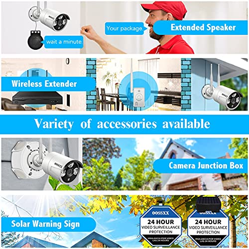 (90 Days Storage & Dual Antennas for WiFi Enhanced) AI Human Detected 2K 3.0MP Wireless Security ...