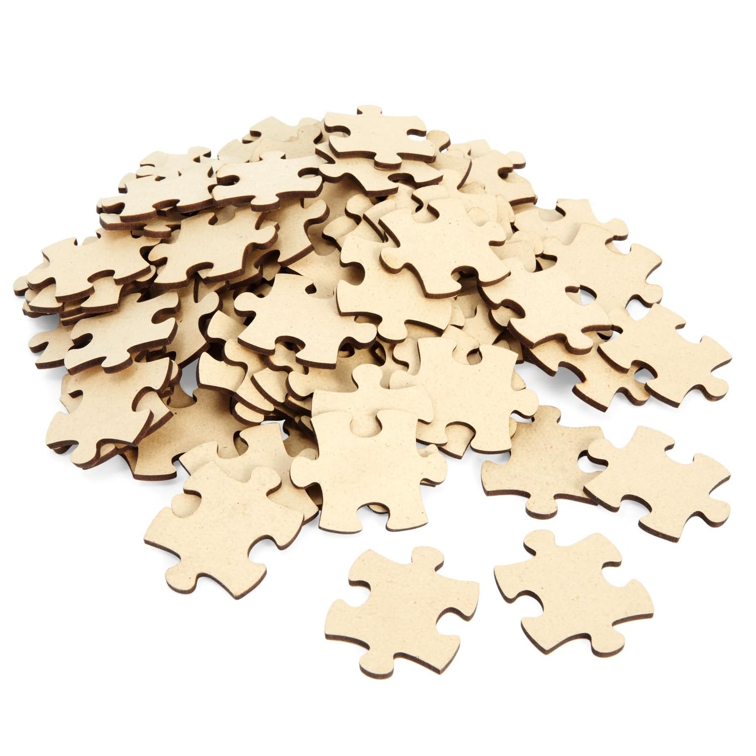 Juvale 100 Blank Wooden Puzzle Pieces for Crafts, DIY Art Projects, 1 ...