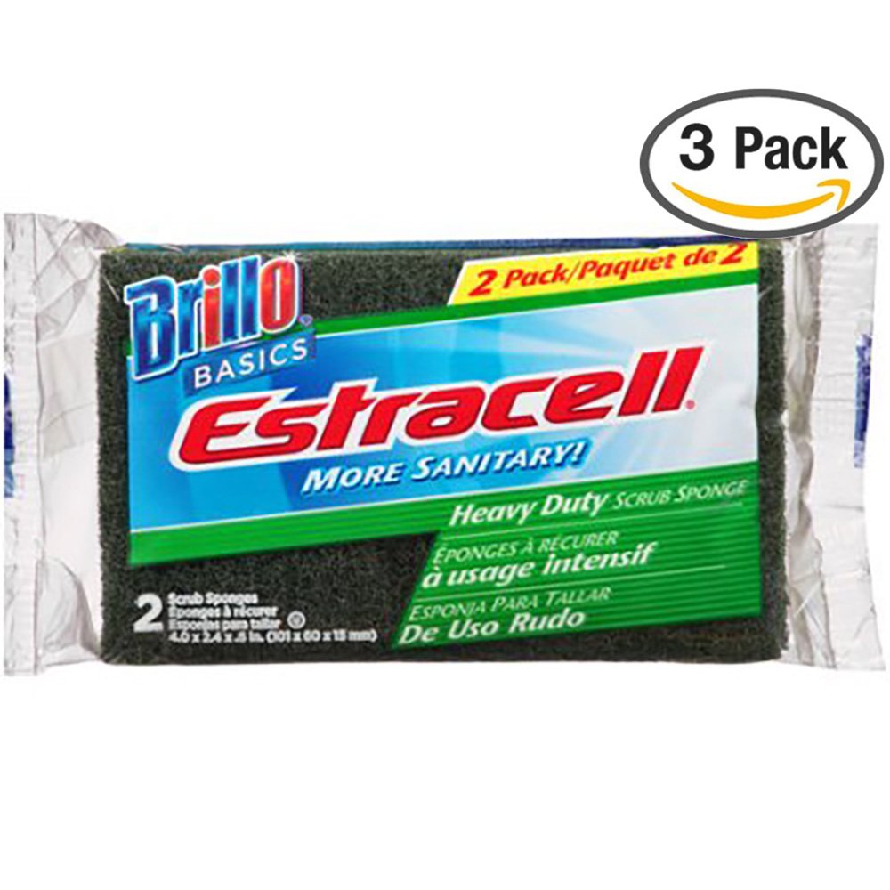 Amazon.com: Brillo Basics Estracell No Scratch Scrub Sponge: Health ...