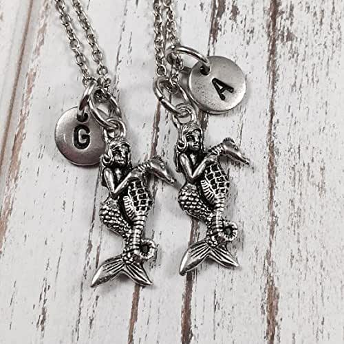 Amazon.com: Lets be mermaids, best friend necklace, mermaid necklace ...