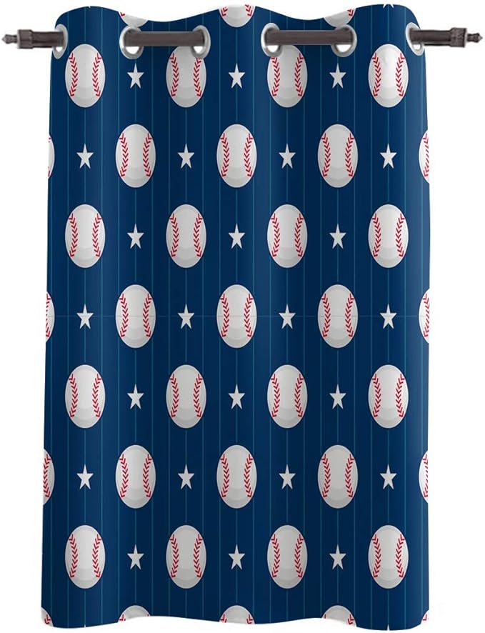 Amazon.com: Amaze-Home Decorative Curtains Window Drapes Baseball Star ...