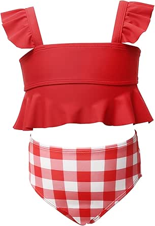Girl Swimsuits Size 12 Toddler Girl 2 Piece Swimsuit Sport High Waist ...