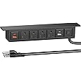 Amazon.com: Under Desk Power Strip with PD 20W USB C, QBA 8-in-1 Desk ...
