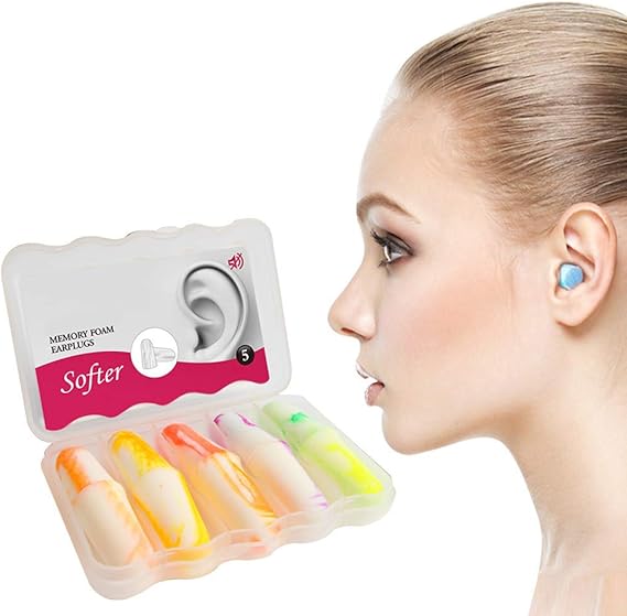 Soft Foam Earplugs,5 Pair Value Pack Noise Cancelling Sound Blocking ...