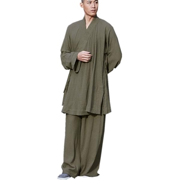 Zanying Men Women Unisex Meditation Robe Wide Sleeves Buddhist Monk Outfit