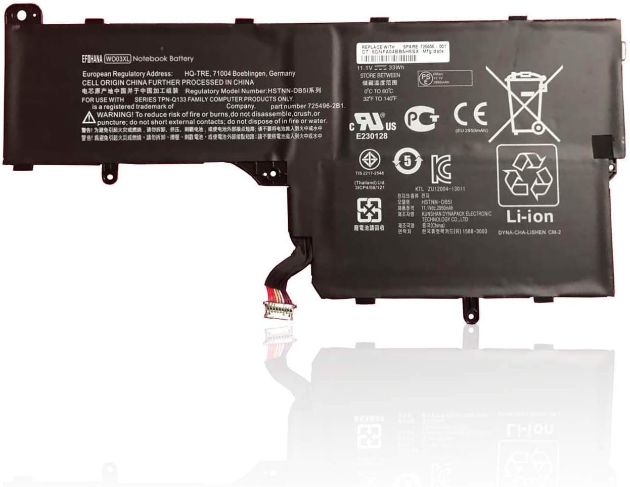 Amazon.com: efohana WO03XL Laptop Battery Replacement for HP Split 13-M ...