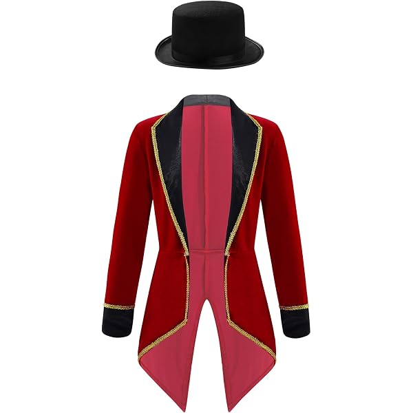 Red Tailcoat Women Circus Costume Velvet Blazer Vintage Ringmaster ...
