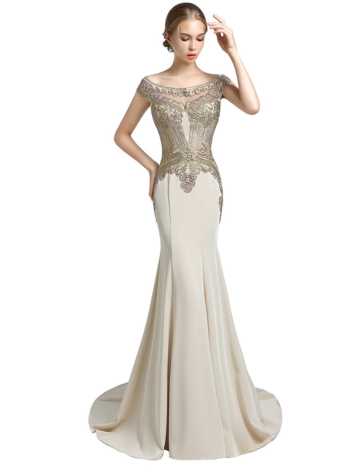 Sarahbridal Womens Formal Prom Dresses Long 2022 Sequin Applique ...
