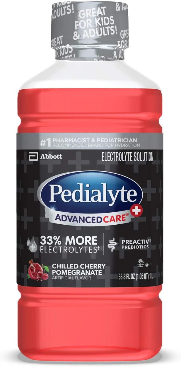 Amazon.com: Pedialyte AdvancedCare Plus Electrolyte Drink, 1 Liter, 4 ...