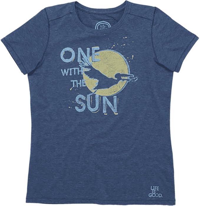 LIFE IS GOOD Women's One with The Sun Cool Tee, Midnight Blue, XX-Large ...
