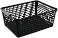 Amazon.com: Begale Large Plastic Storage Bins Basket Organizer, Black ...