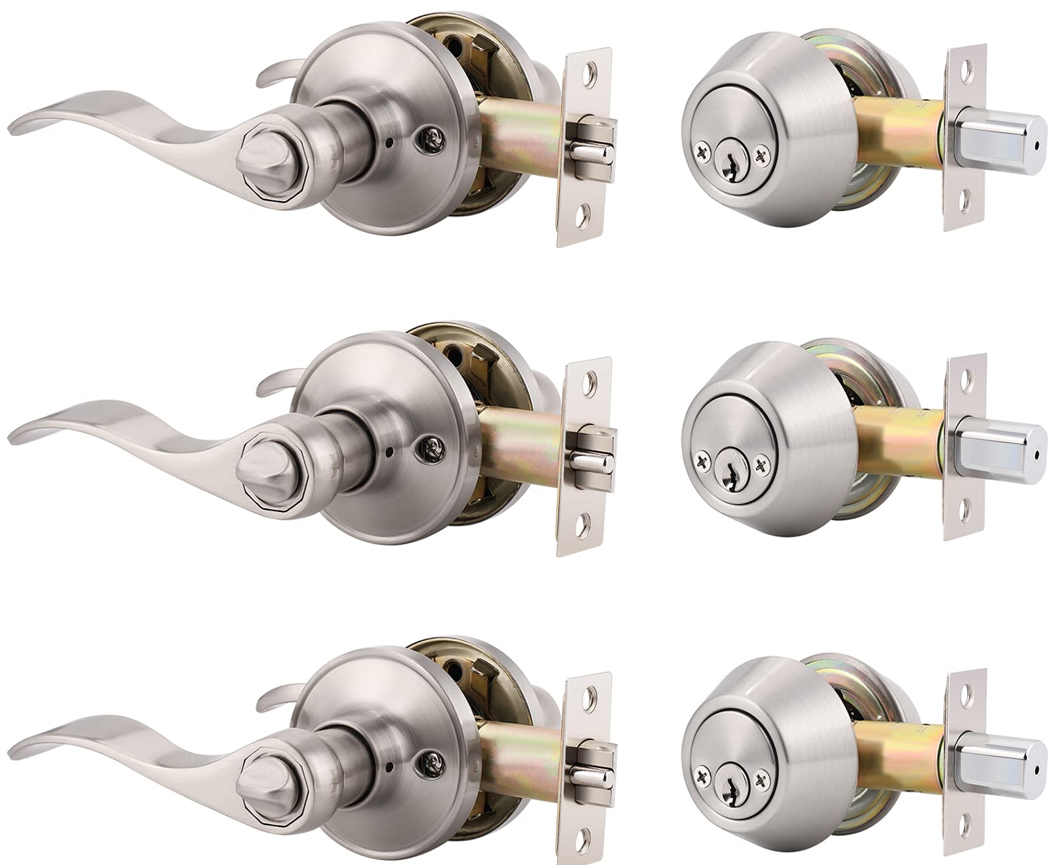 home improvement direct 3 Pack Keyed Alike Entry Door Lock Set, Double ...