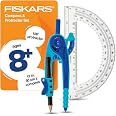Amazon.com: Fiskars Geometry Set, Compass and Protractor Set, Color ...