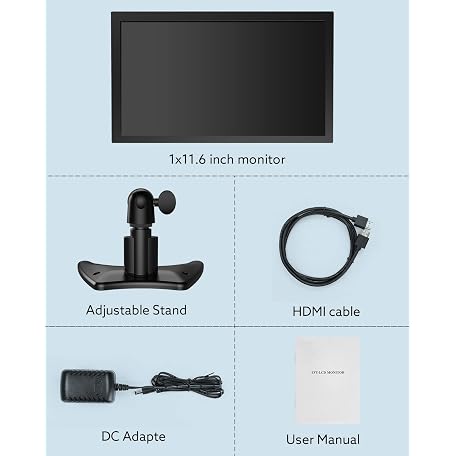 Mua 11.6 Inch IPS LCD Monitor, 1366x768 Portable HDMI CCTV Monitor ...