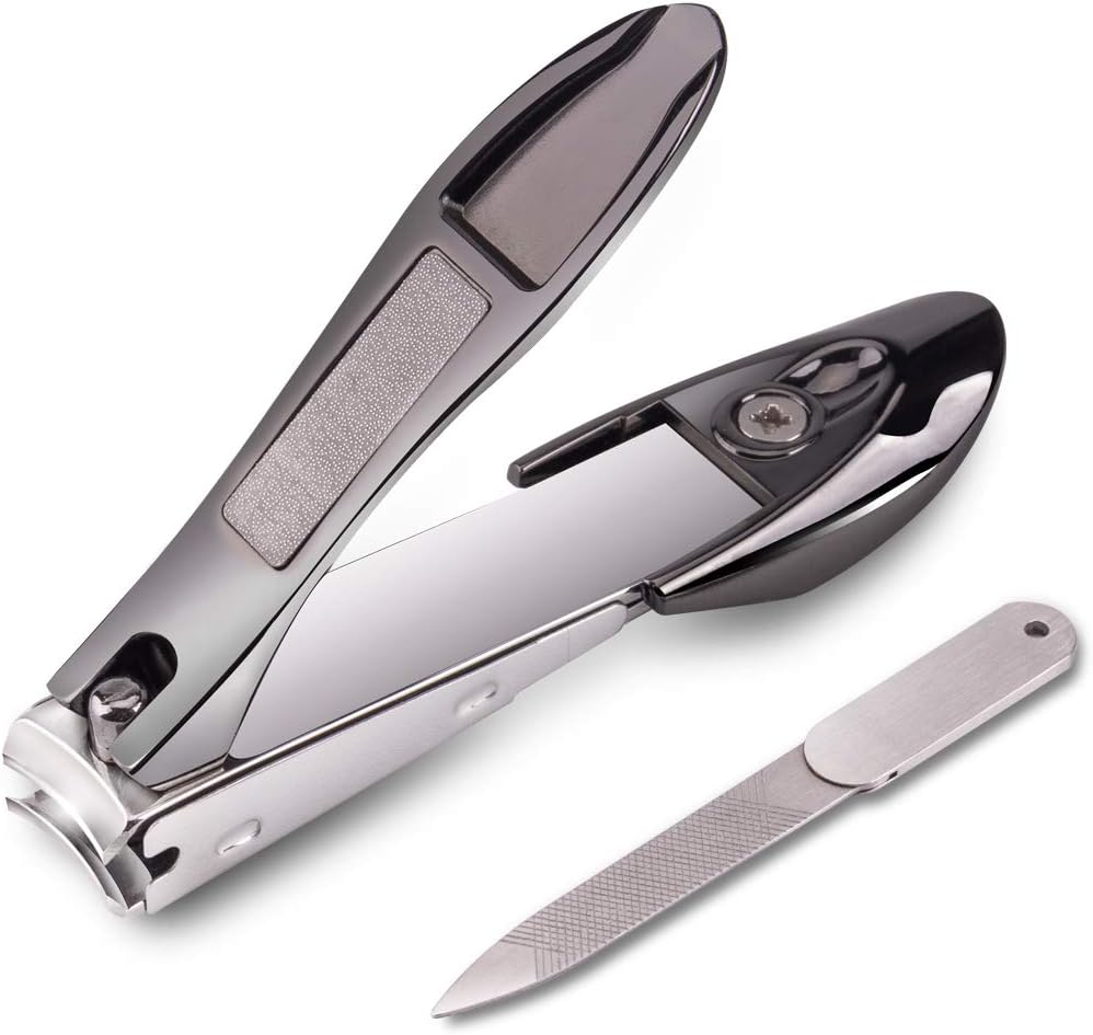 KOZEAR Nail Clippers for Thick Nails with Catcher Stainless Steel ...