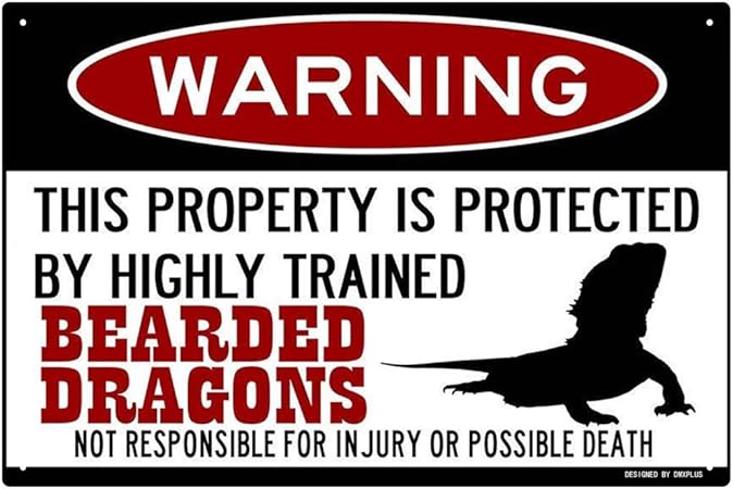 FemiaD Bearded Dragons Sign,Funny Metal Signs,Bearded Dragon ...