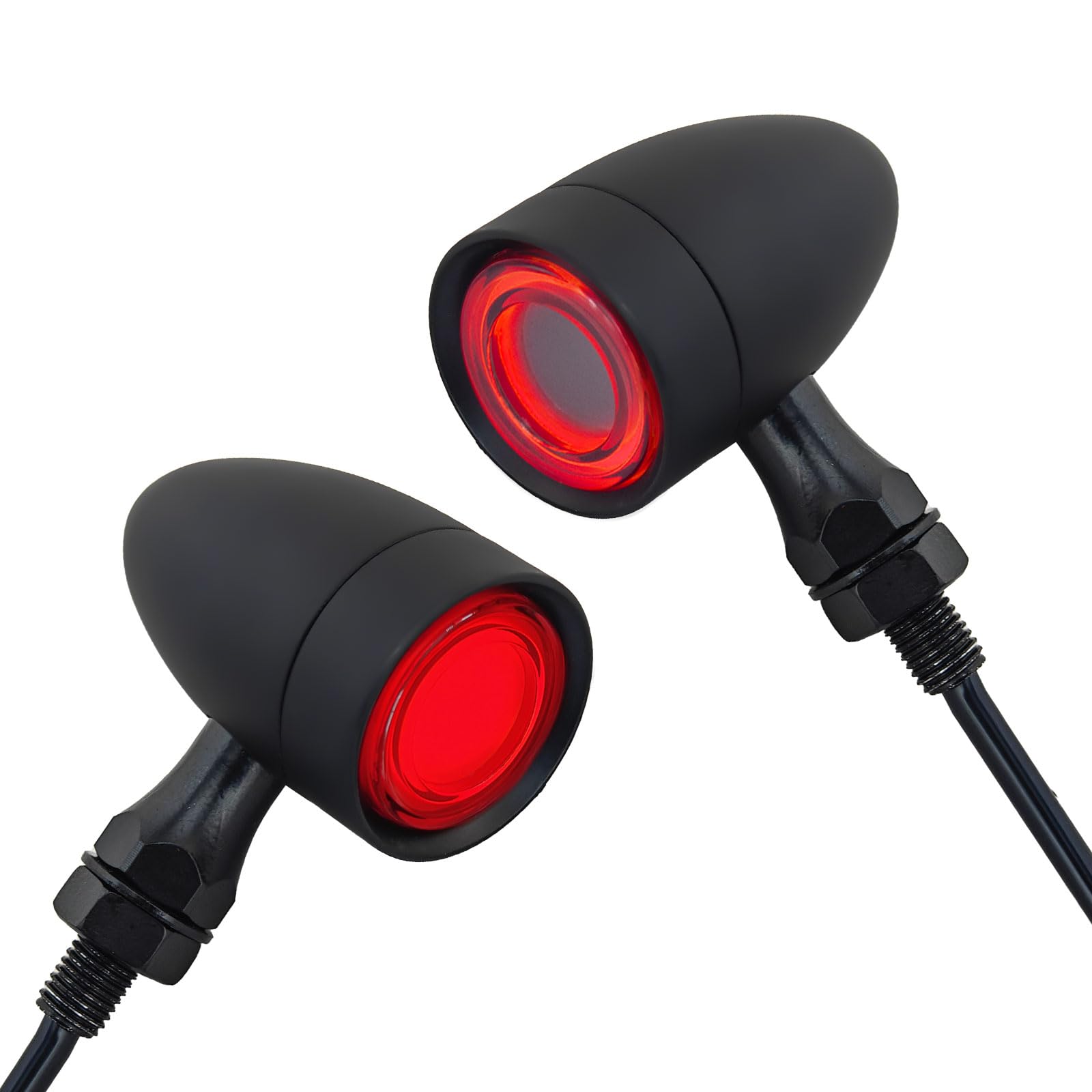 FATECIM 2X Motorcycle 40 LED Bullet Tail Lights Red Turn Signals ...