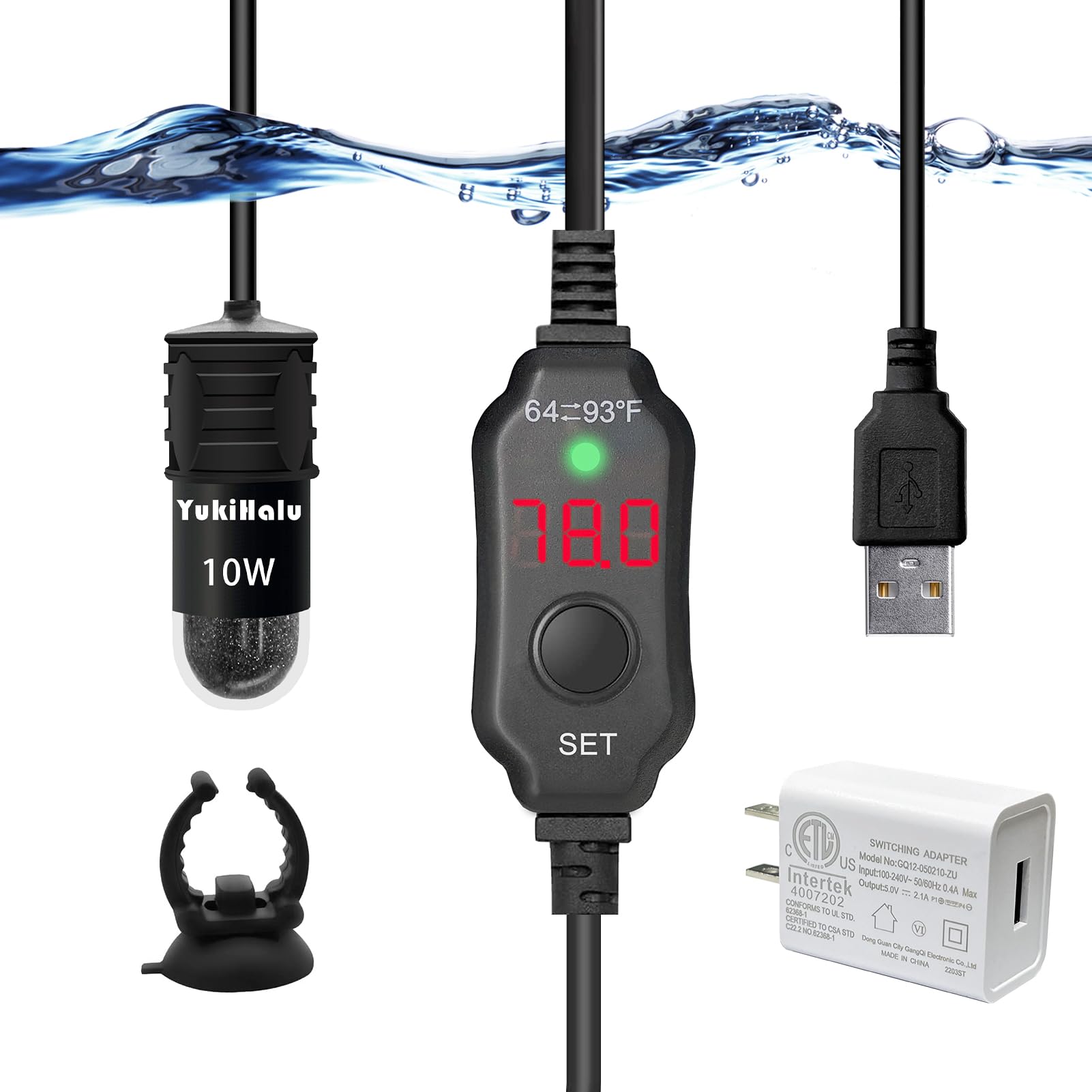 Mua YukiHalu USB Powered Aquarium Heater, 10W Adjustable Mini Fish Tank ...