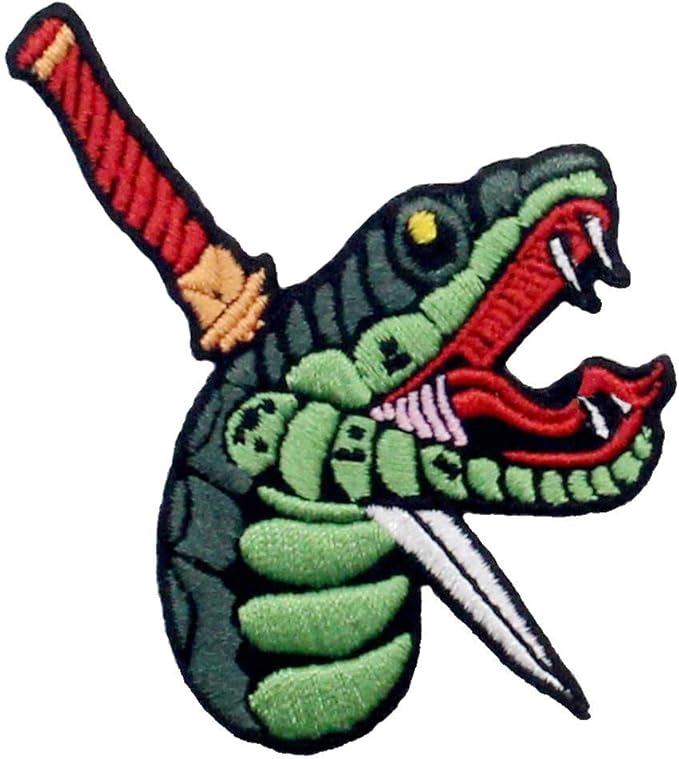 Amazon.com: Snake and Dagger Patch Embroidered Applique Badge Iron On ...
