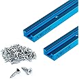 POWERTEC 71859 24 Inch x2 Universal T track with 100 Pcs Wood Screws ...