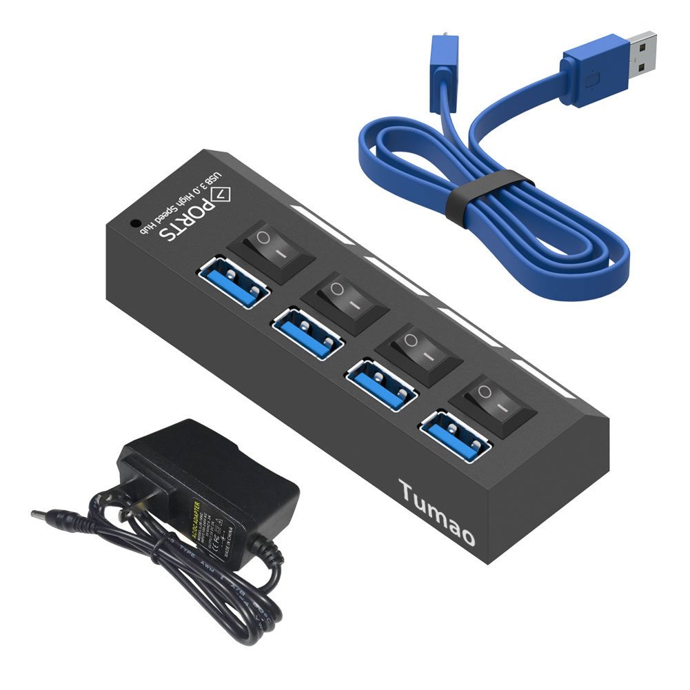 Amazon | Tumao USB3.0ハブ USB HUB独立スイッチ付 4ポートの拡張 USB3.0で最大5Gbpsのデータ転送速度 ...