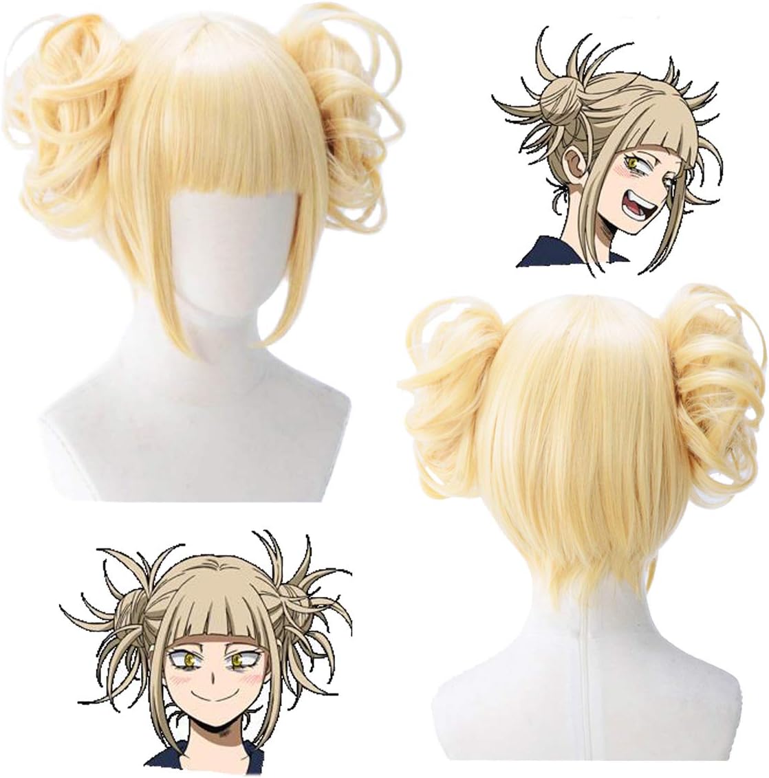 Anime Cosplay Himiko Toga Wigs Blonde Wig Detachable Bilateral Flower ...