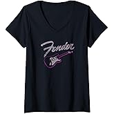 Amazon.com: Fender Neon Guitar Outline Centered Logo T-Shirt : Clothing ...