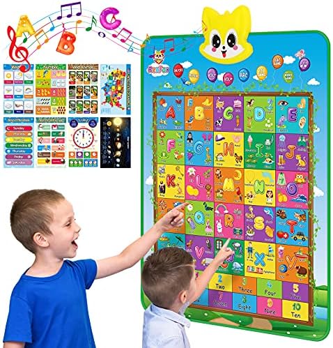 RenFox 102 Words Interactive Alphabet Wall Chart, Early Learning Toys ...