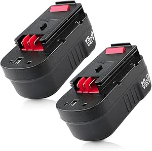 2 Packs 3.6Ah HPB18 Replacement Battery for Black and Decker Battery 18V Ni-Mh Compatible with ...