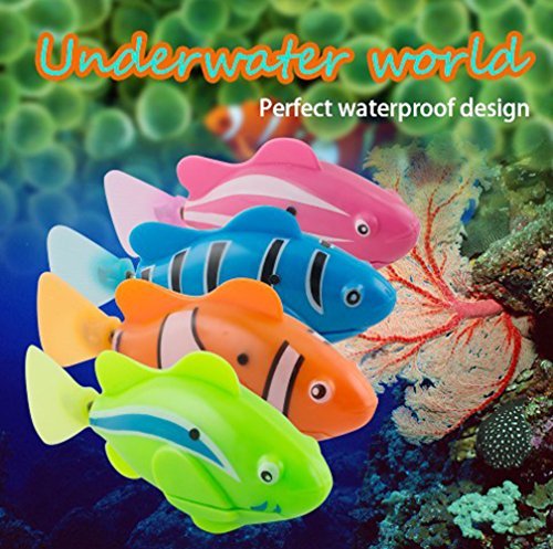 Enshey Robo Fish Toy Robotic Swimming Fish 4 pcs Battery Operated ...