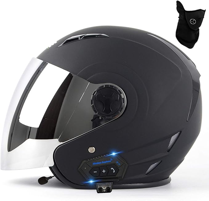 Motorradhelm Mit Bluetooth Kopfhörer Und Schal Jethelme Männer Und ...