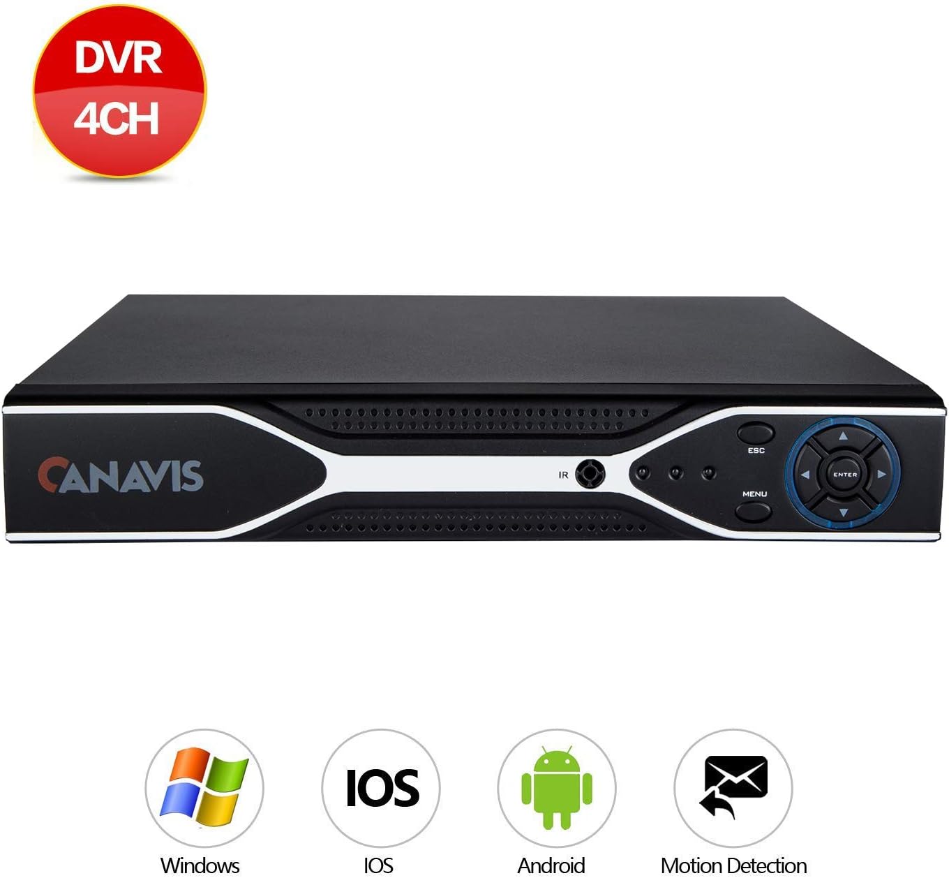 Amazon.com: CANAVIS 4CH 1080N Hybrid 4-in-1 AHD DVR (1080P NVR+1080N ...