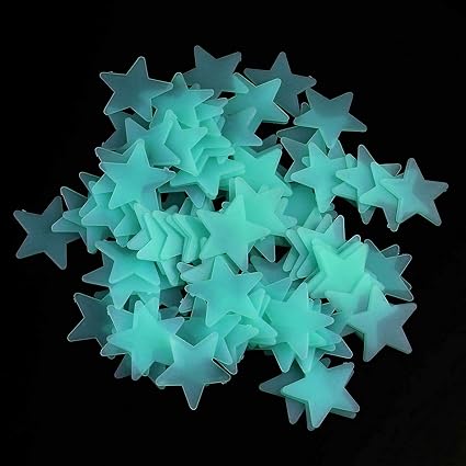 100 Glow in The Dark Plastic Stars Ceiling Wall Art Luminous Space ...