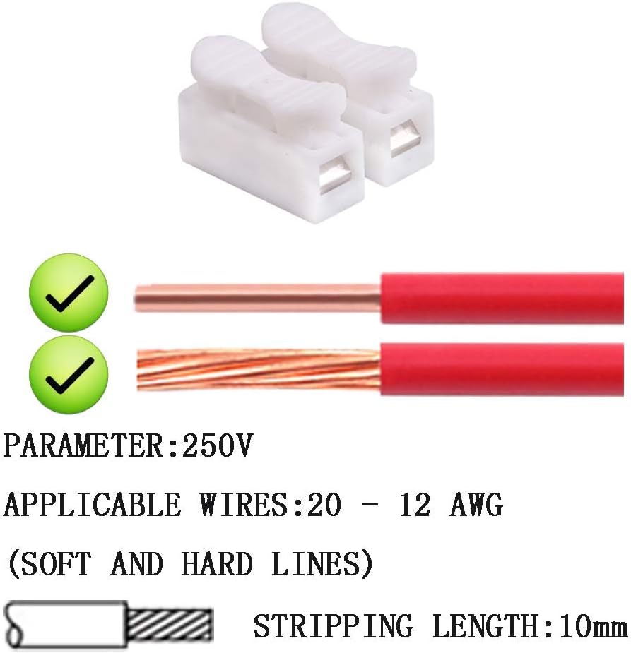 RUNCCI-YUN 71Pcs CH2 Spring Wire Connectors, Spring terminal block ...