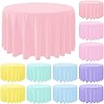 Amazon.com: MASHAN 12Pcs Plastic Round Pastel Color Tablecloths,Mix ...