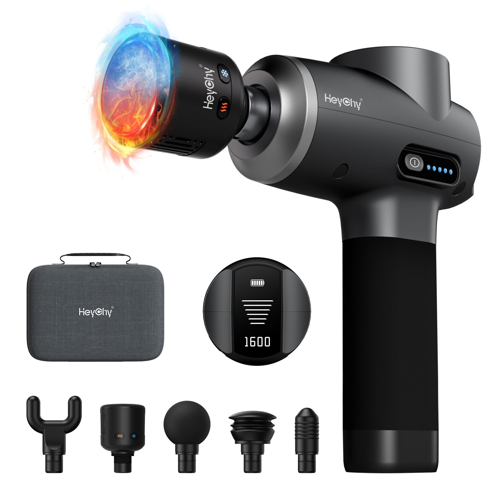 HEYCHY Massage Gun with Heat and Cold,Deep Tissue Massage Gun,Muscle ...