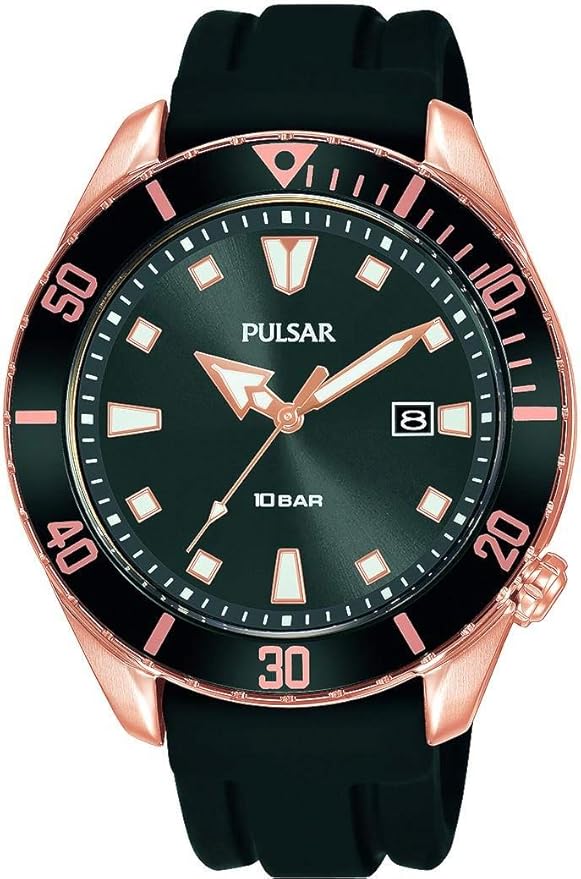 PULSAR Analog Quartz Watch with Silicone Strap PG8312X1: Amazon.co.uk ...