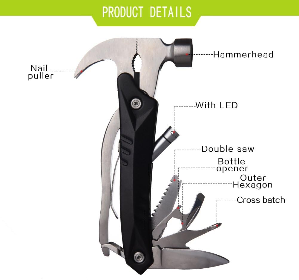 Portable Multifunctional Hammer Multitool with Nail Puller Multipurpose ...