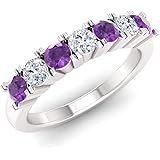 Amazon.com: Diamondere Natural and Certified Gemstone Wedding Ring in ...