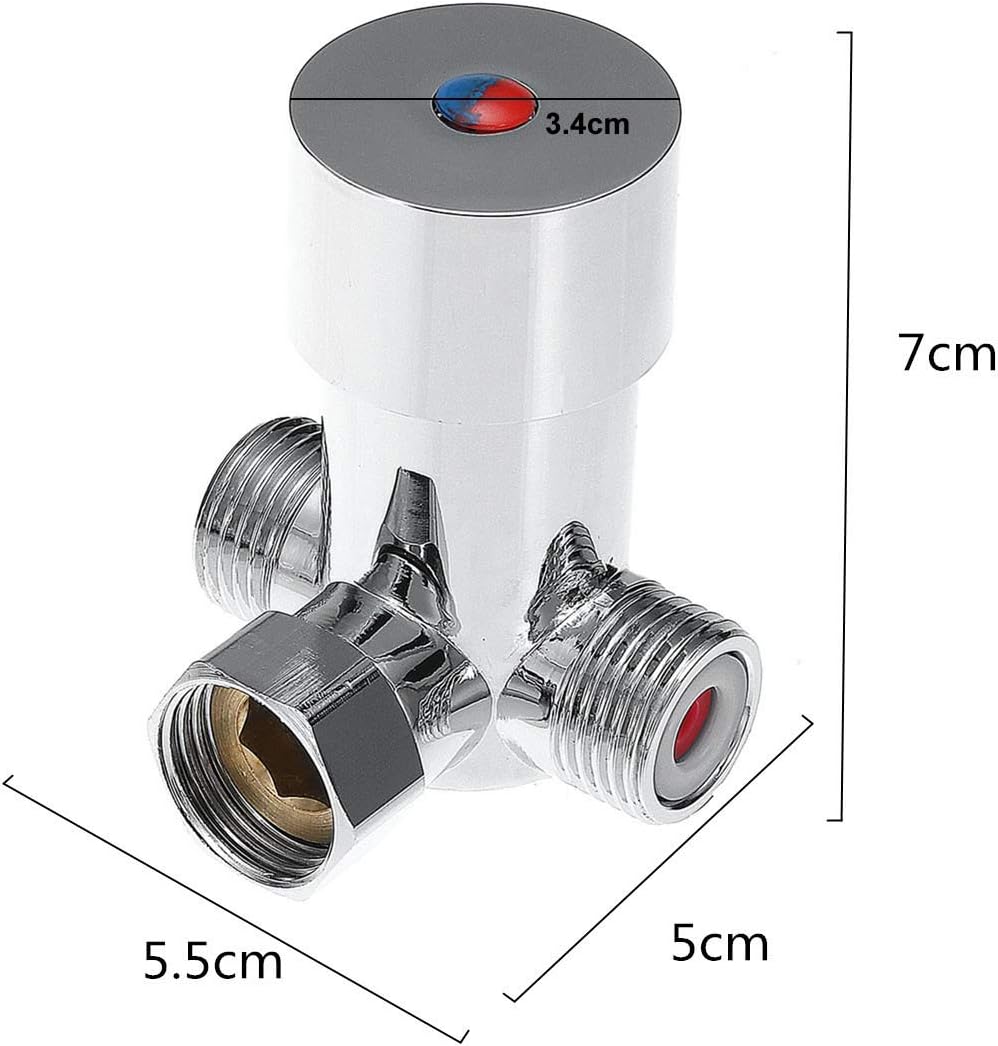 G1/2 Hot Cold Water Mixing Valve Tap Solid Brass Shower Diverter Valve ...