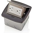 Leviton PFTR1-BZ Pop-Up Floor Box with 15 Amp, Tamper-Resistant Outlet ...