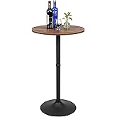 Amazon.com: MAISON ARTS 41" Metal Bar Table Round Wood Top Pub Table Bar Height Cocktail Table ...