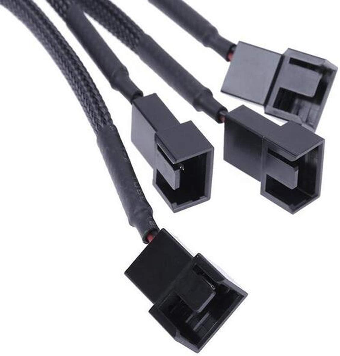4-Pin Molex to 4 x 3/4-Pin PC Case Fan Sleeved Adapter Cable, 3-Pin or ...