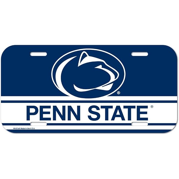 Durable Chrome Auto Tag Penn State Logo Metal License Plate ...