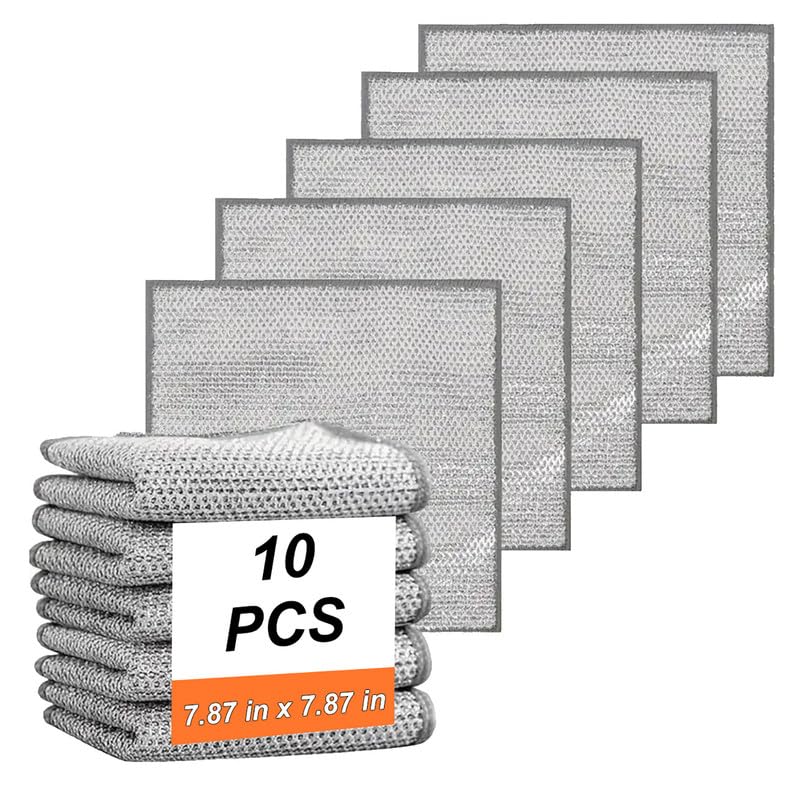 GoHere Polyester Wire Dishcloth Multipurpose Wire Dishwashing Rags for ...