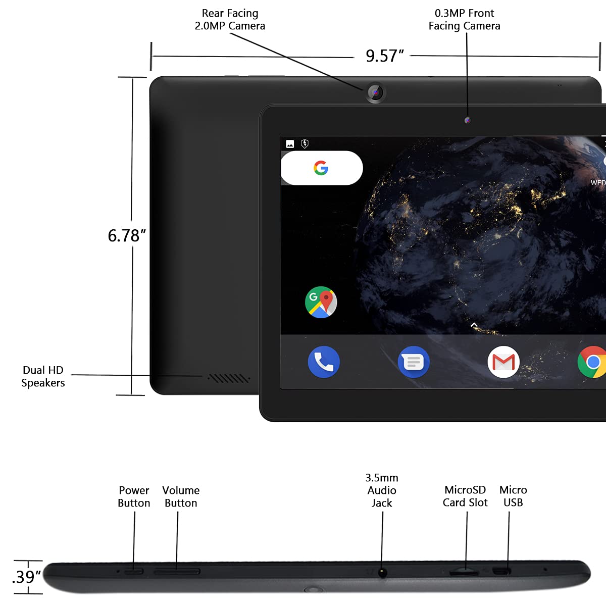 Azpen 10 Inch Android 11 Tablet IPS HD Display 2GB RAM 32GB Storage ...