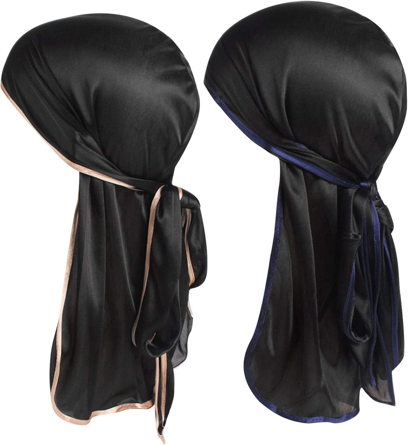 AURANSO 2 Pcs Silky Durag Men Soft Silk Durags 360 Waves Headwraps ...