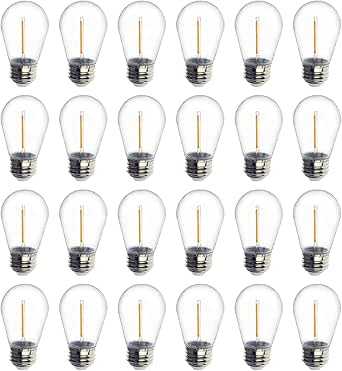 24-Pack LED 1W String Light Bulbs, UL Listed, Jslinter S14 Plastic ...