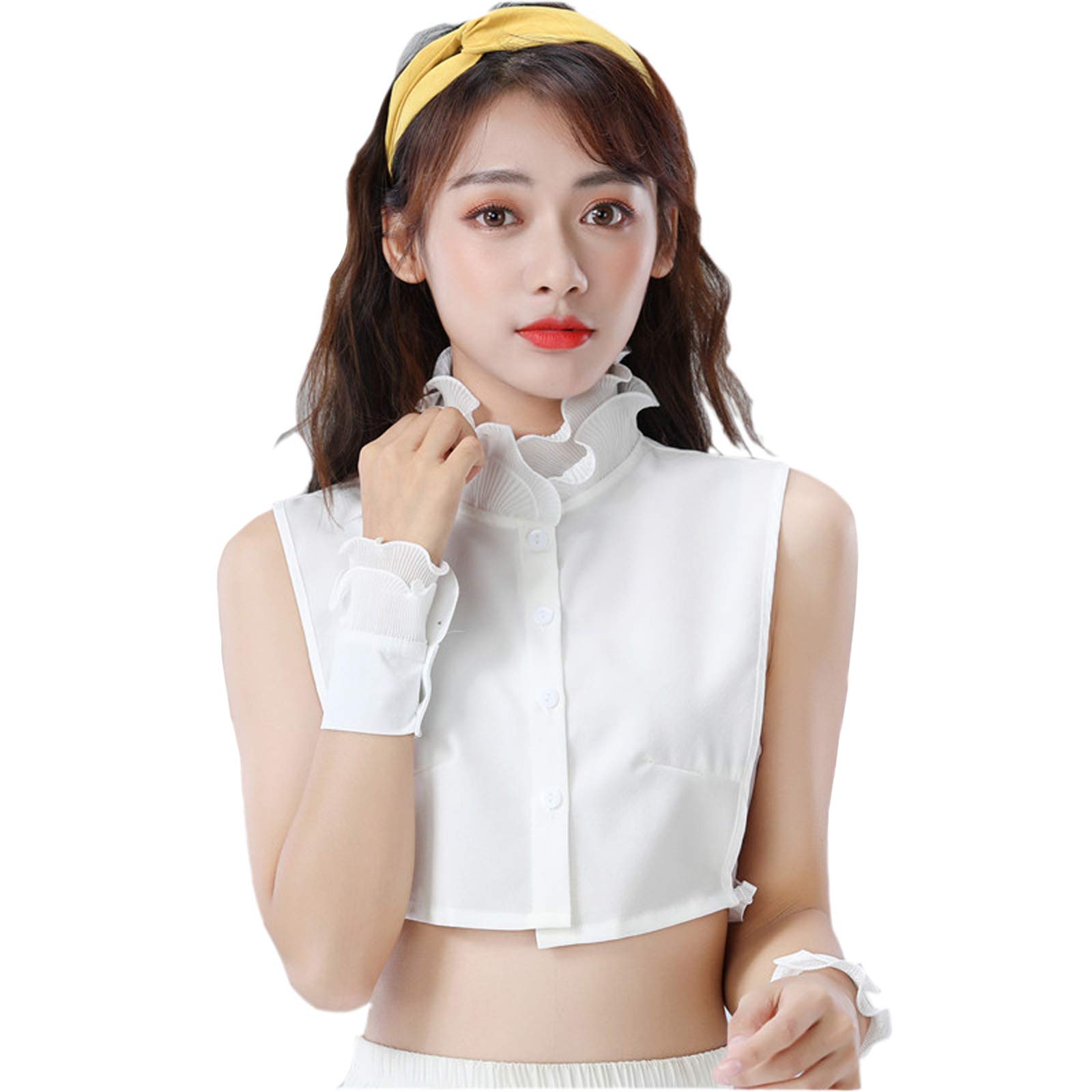 SUZALA Womens Dickey Collar Detachable Fake Collar Chiffon False ...