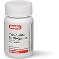 Amazon.com: Rugby Tab-A-Vite Multivitamin with Iron and Beta-Carotene - Daily Multivitamin for ...